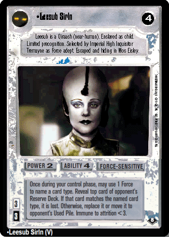 Star Wars Cardlists - Virtual Master