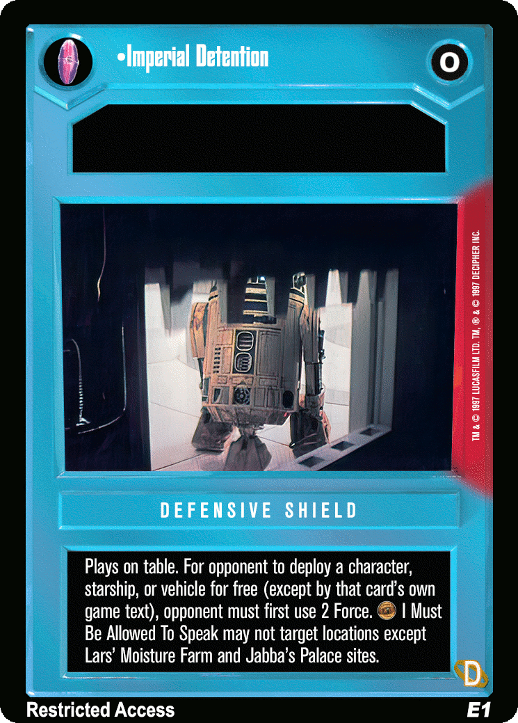 Star Wars Cardlists - Set D